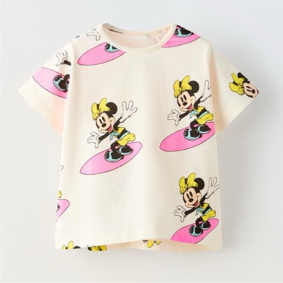 Zara | Shirts & Tops | Zara X Disney Nwot Minnie Mouse Surf Tshirt ...